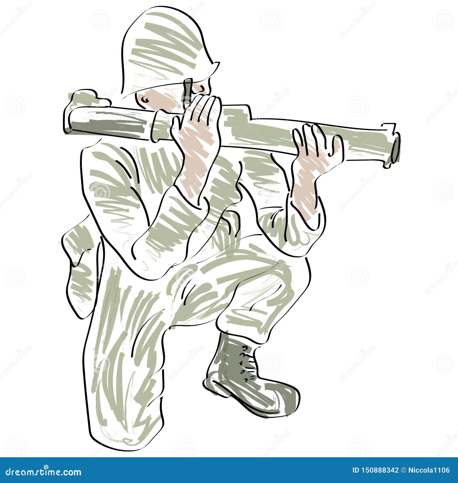 Abstract Cartoon Soldier stock vector. Illustration of commandos ...