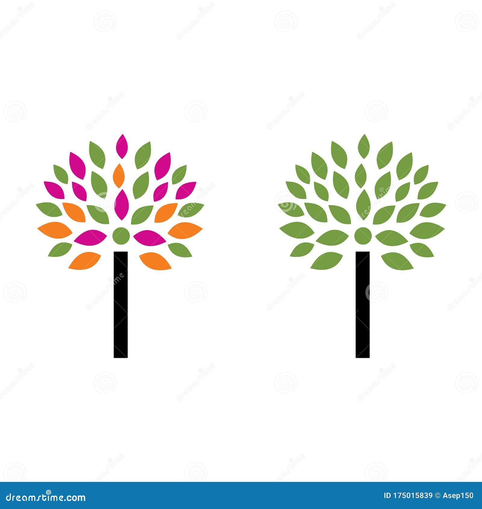Abstract Simple Colorful Tree Logo Stock Vector - Illustration of signs ...