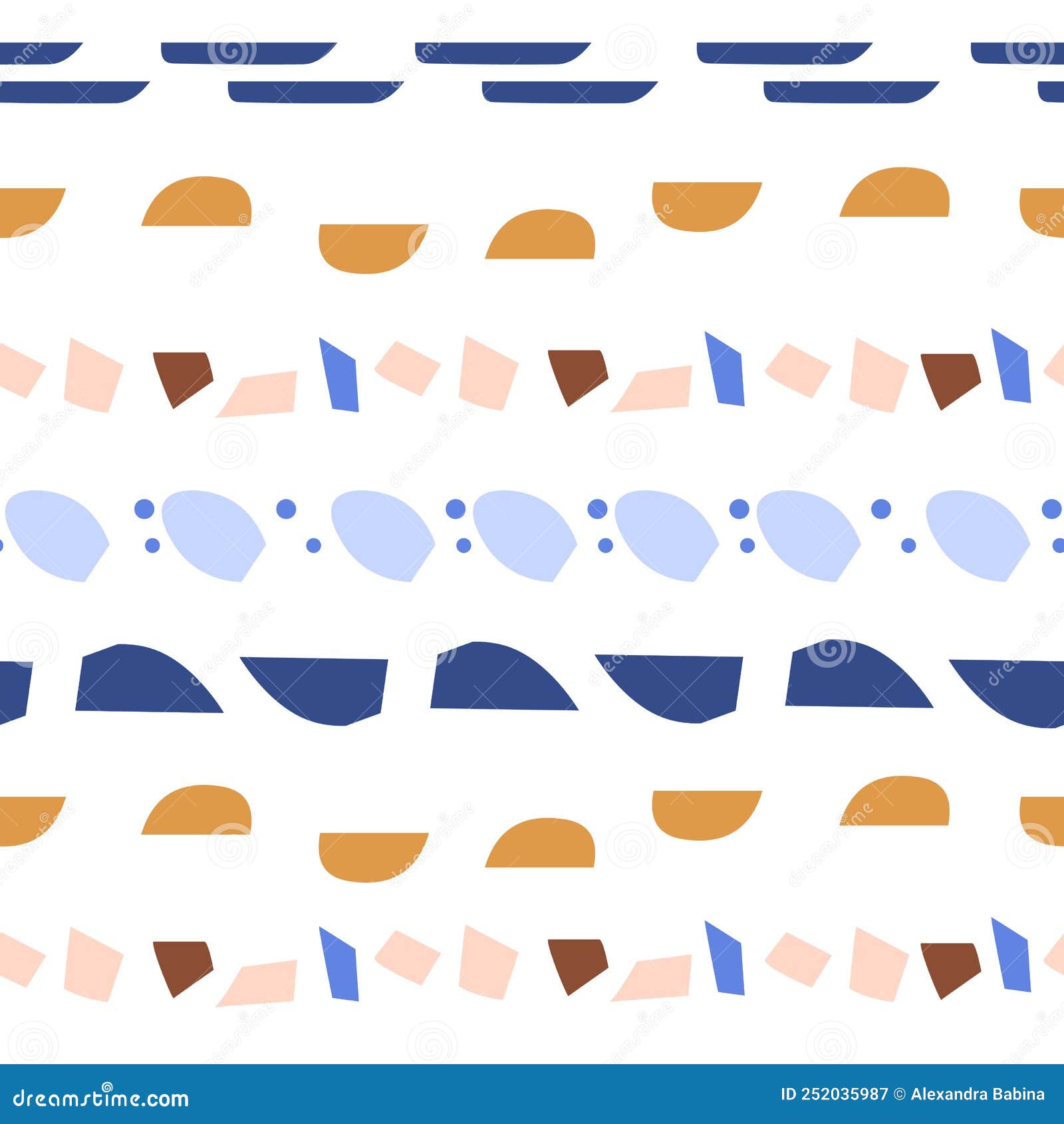 Abstract Simple Cutout Shapes Seamless Pattern. Stock Vector ...