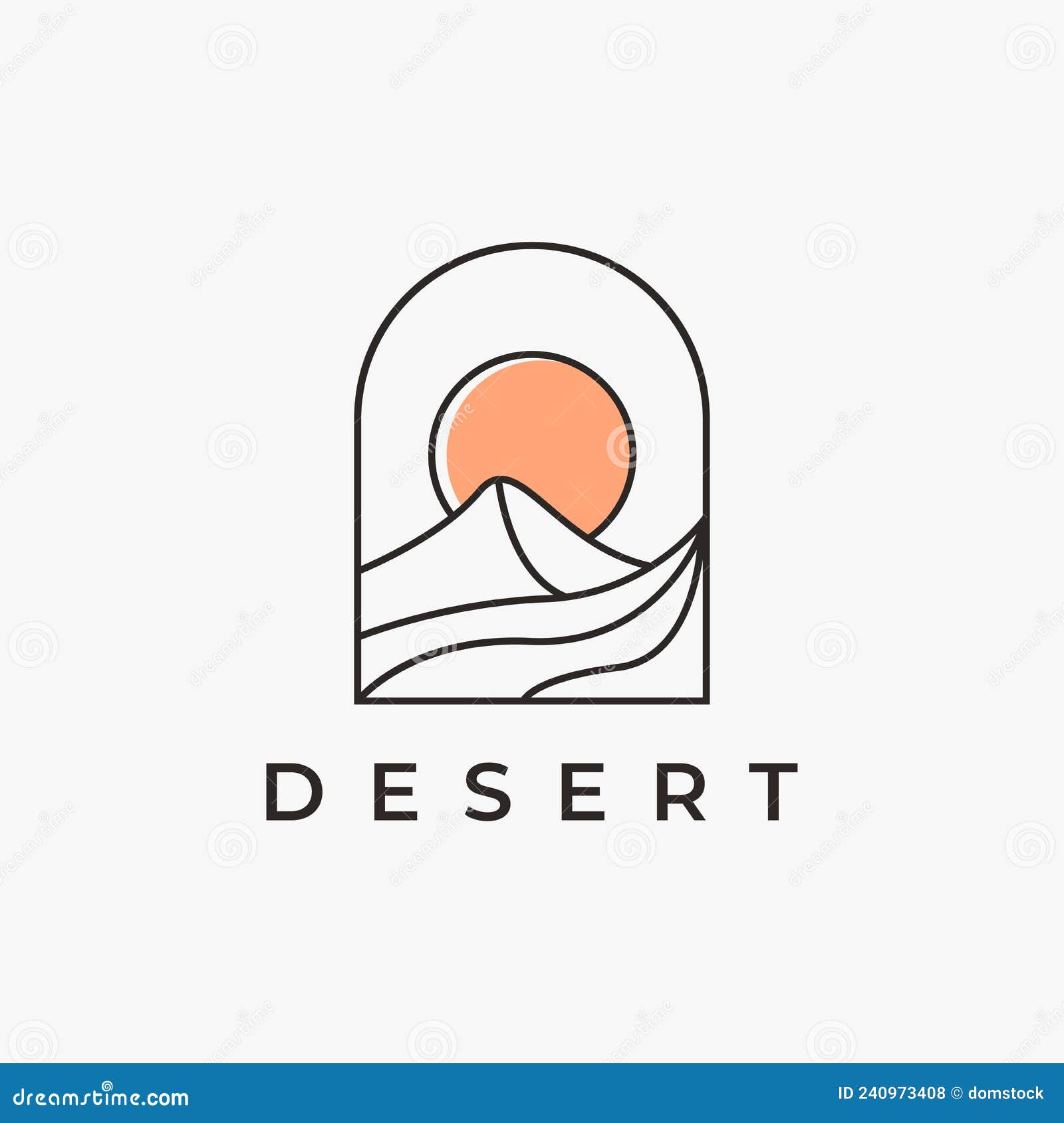 Abstract Simple Desert Logo with Lineart Style Stock Vector ...