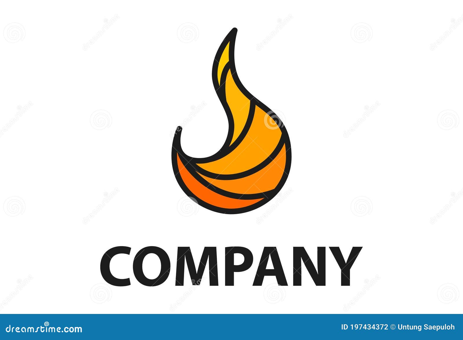 Abstract Simple Elegant Red Burn Flame Fire Logo Design Stock Vector ...