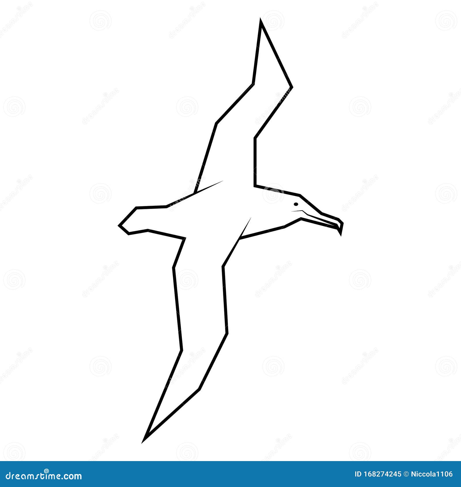 Abstract Simple Geometric Albatross Drawing Stock Vector - Illustration ...