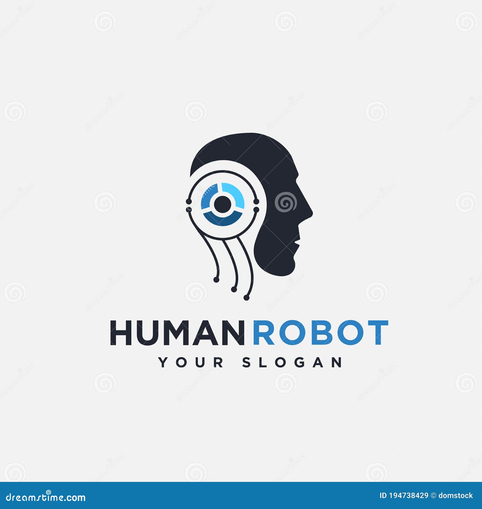 Abstract Simple Human Robot Logo Icon Vector Template Stock Vector ...