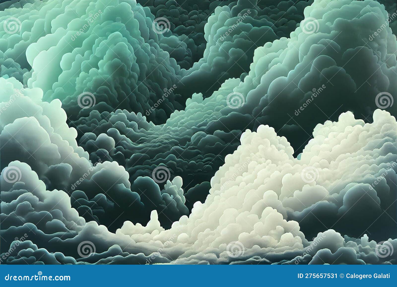 Abstract Simple Illustration of Clouds and Waves, Ai Generated Image ...