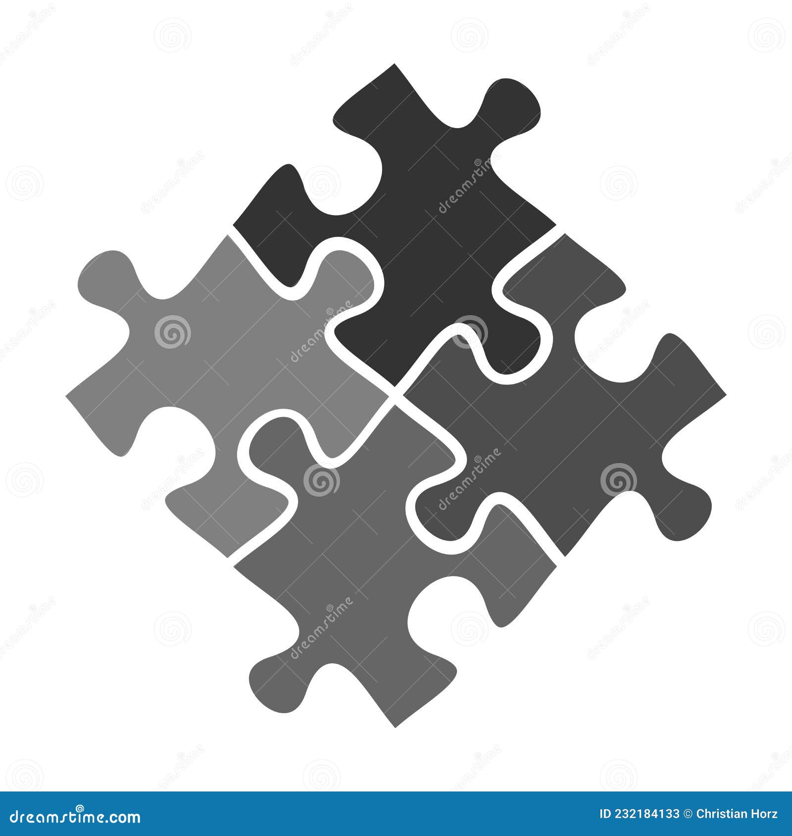 Simple Jigsaw Puzzle Pieces. Vector Objects Snap To Each Other ...