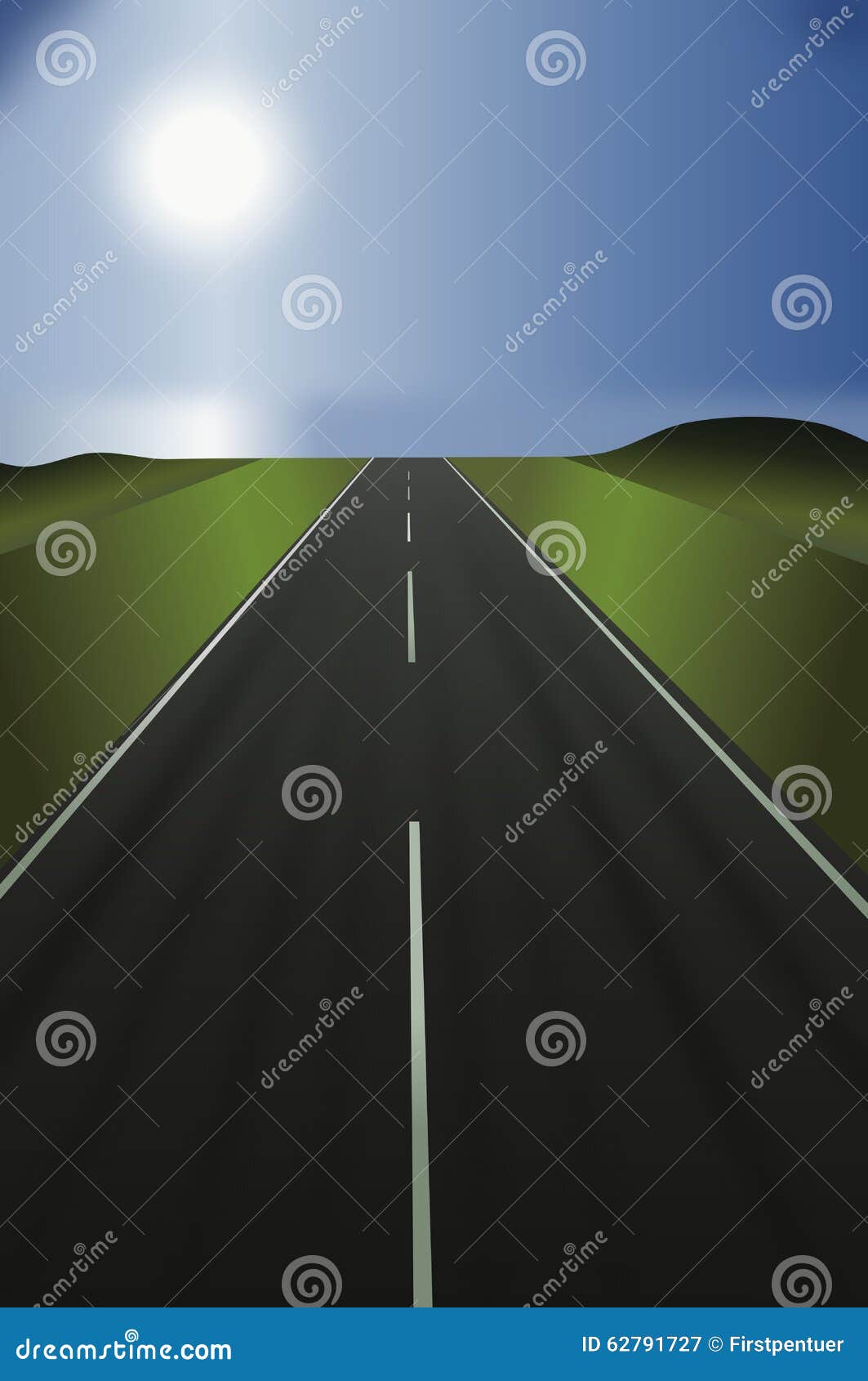 Abstract and Simple Landscape with Highway Stock Illustration ...
