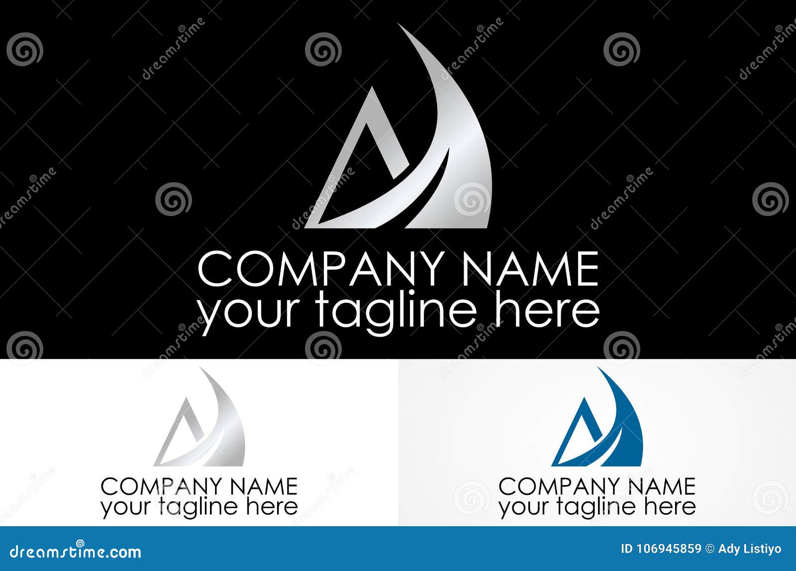Triangle wing metalic logo stock illustration. Illustration of concept ...