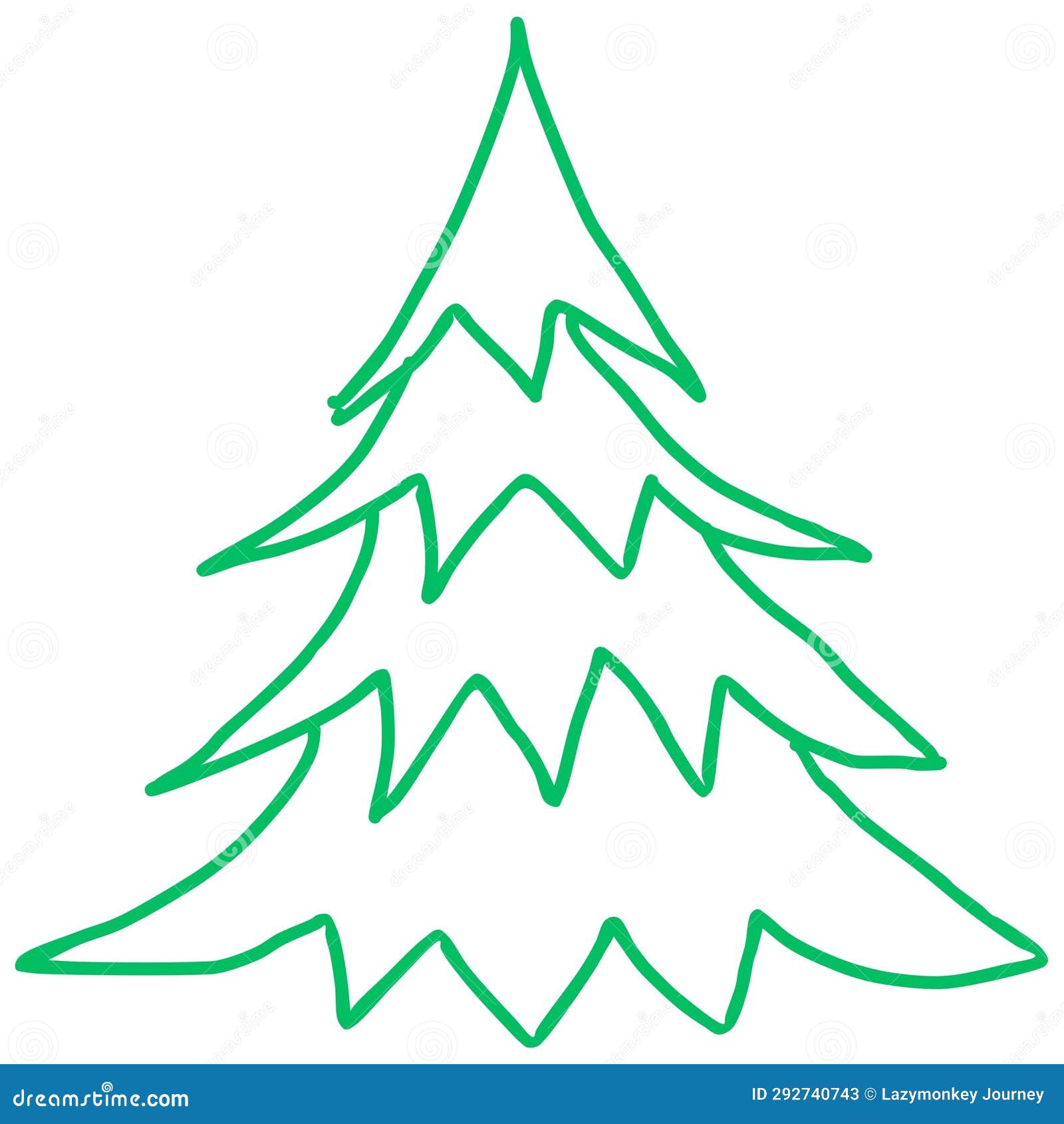 Abstract Simple Pine Tree Line Art Stock Illustration - Illustration of ...