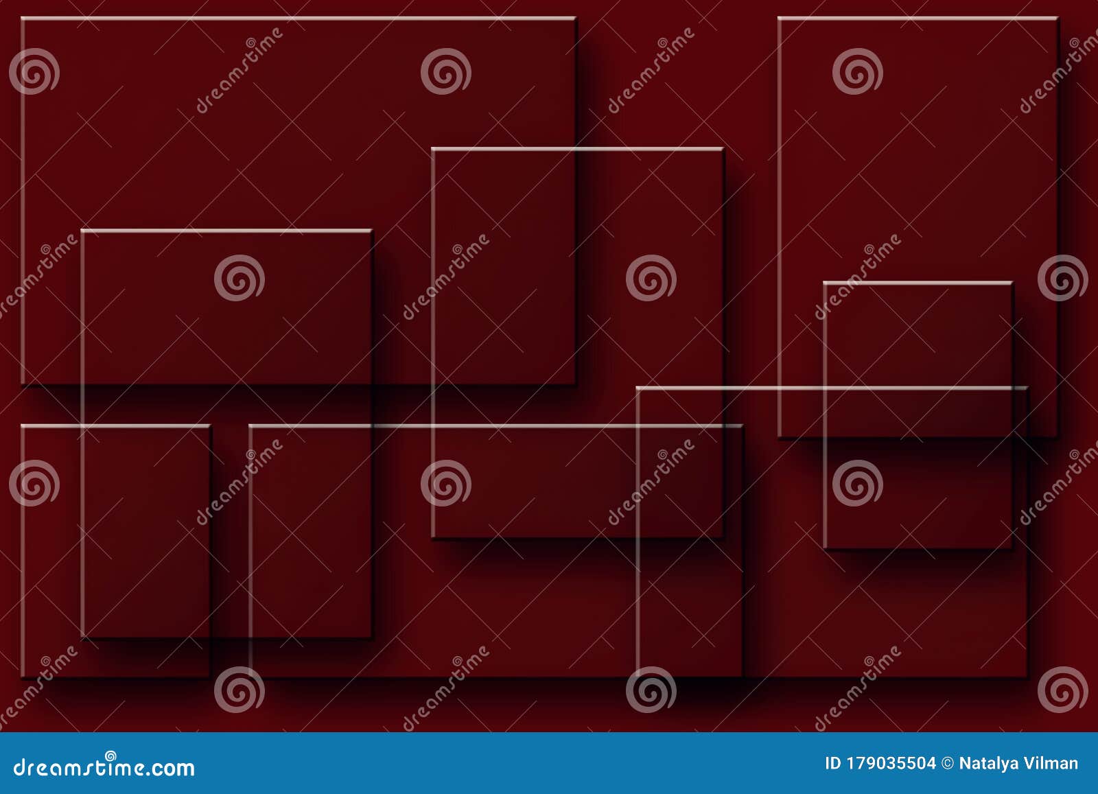 Abstract Simple Red Background with Embossed Rectangular Frames Stock ...