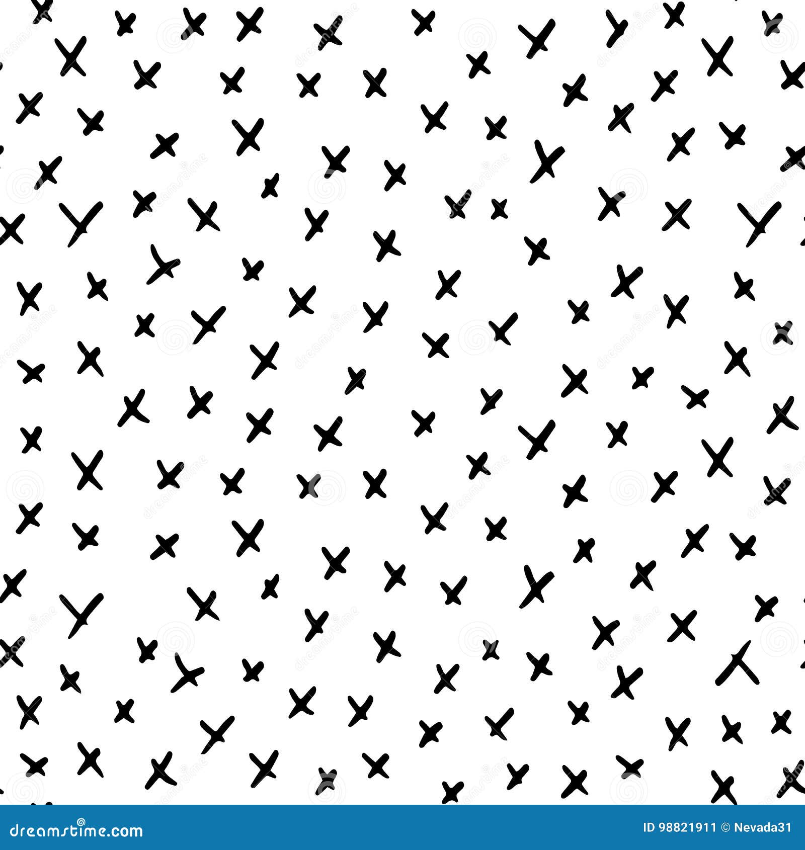 Abstract Simple Seamless Texture with Hand Drawn Crosses Stock Vector ...