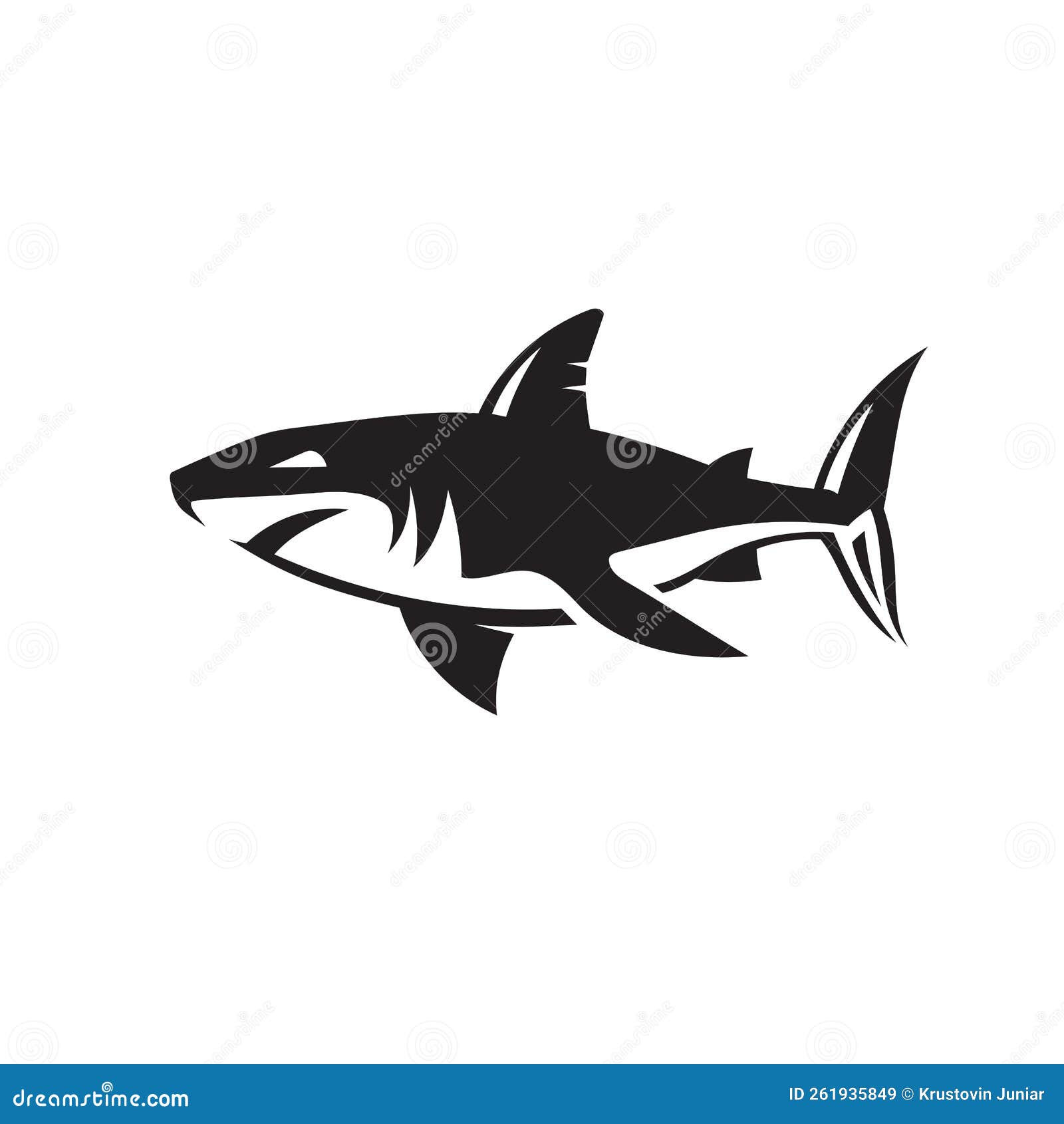 Abstract Simple Shark Vector Stock Vector - Illustration of great ...