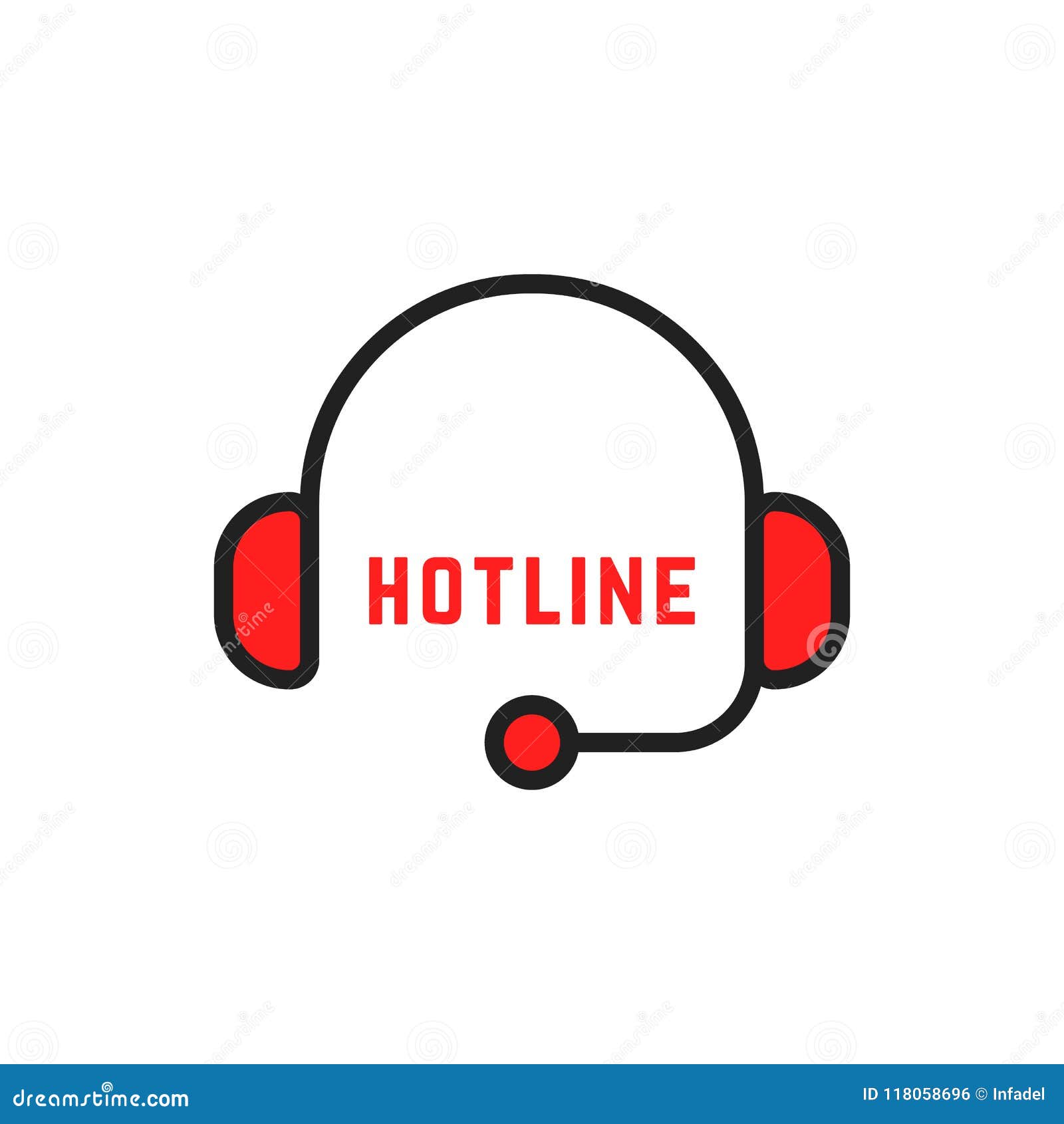 Abstract Simple Thin Line Hotline Logo Stock Vector - Illustration of ...