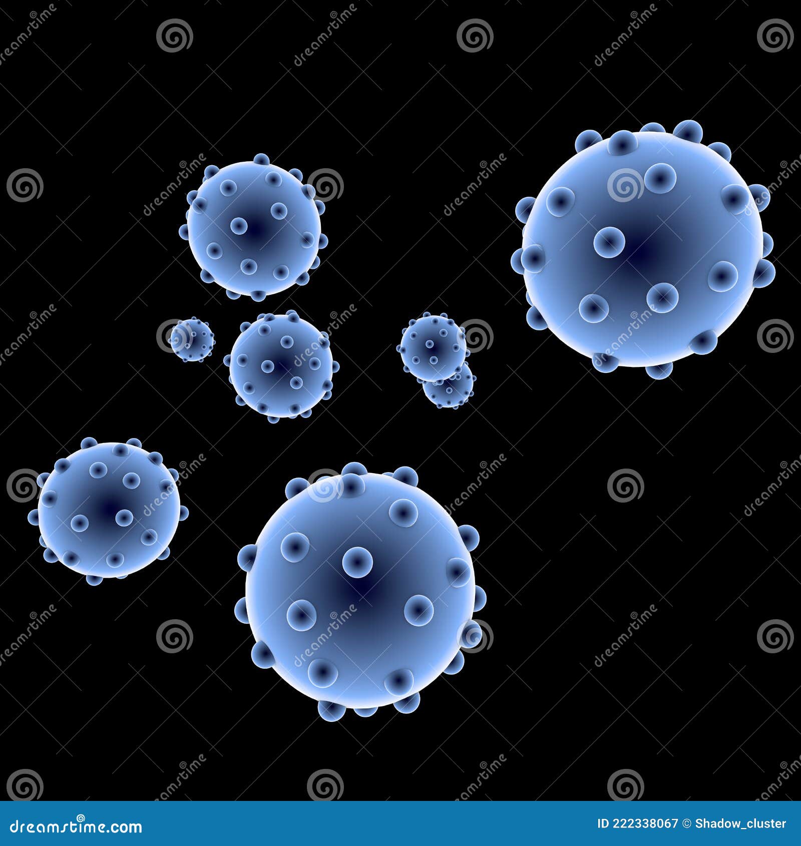 Abstract Simplified Schematic Representation of a Virus Cell. 3D ...