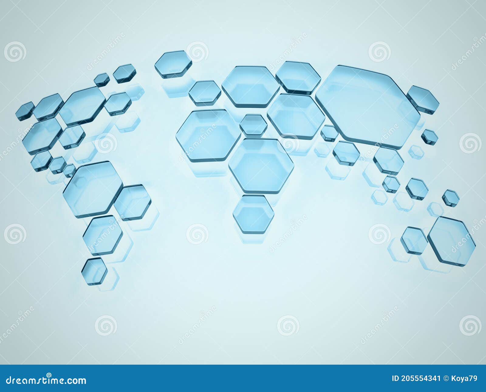 Abstract Simplified World Map Made of Hexagons Stock Illustration ...