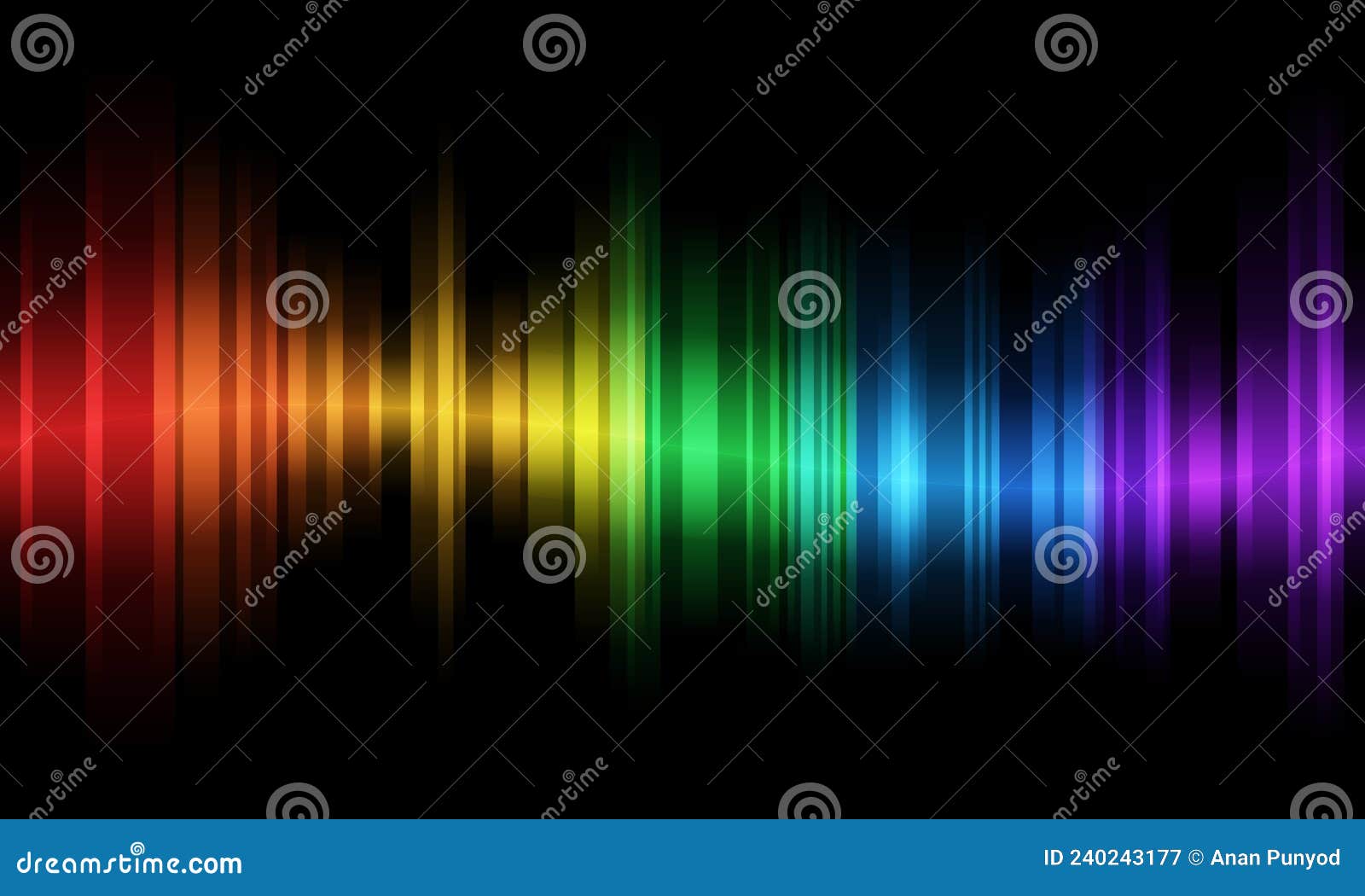 Abstract Sine Wave with Rainbow Color Motion Light are Overlap on Dark ...