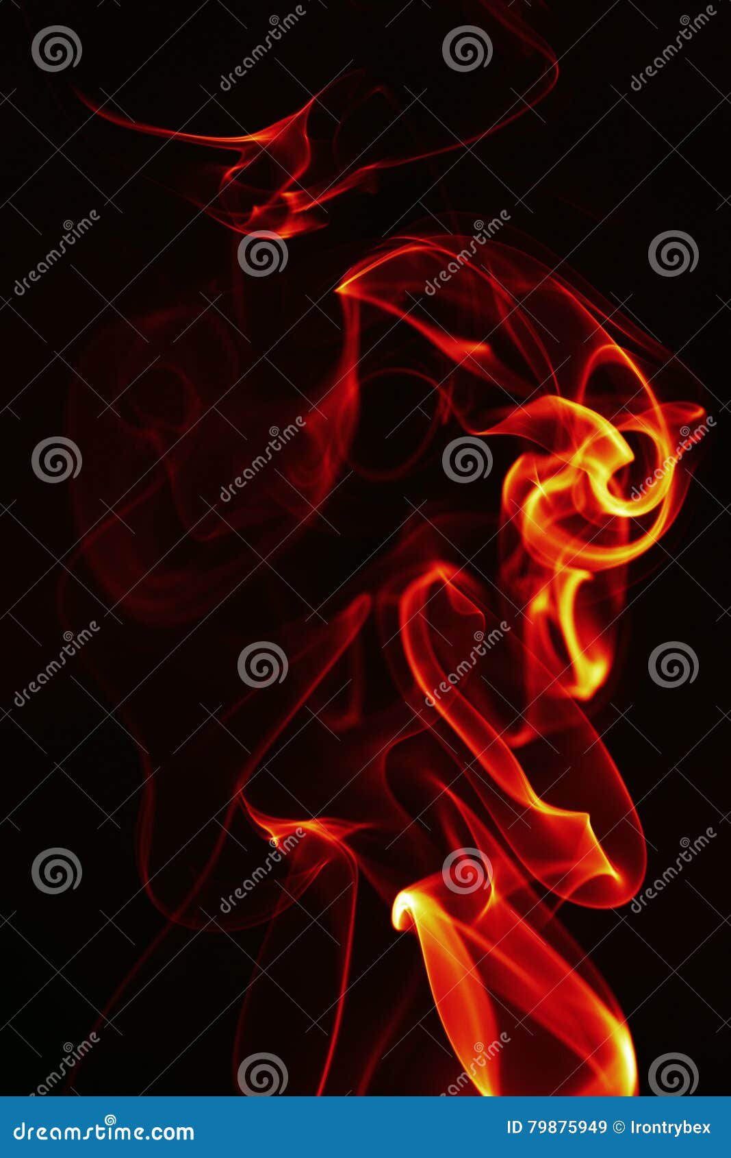Abstract Single Fire Flame on Black Background Stock Image - Image of ...