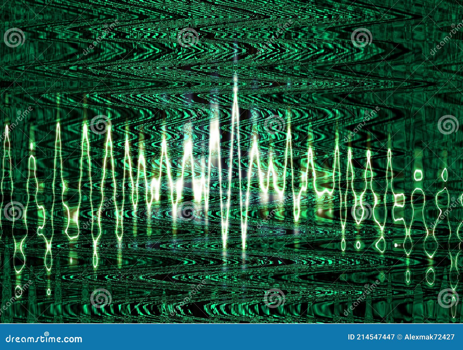 Abstract Sinusoid Wave on Dark Background. Bright Diagram. Patterned ...