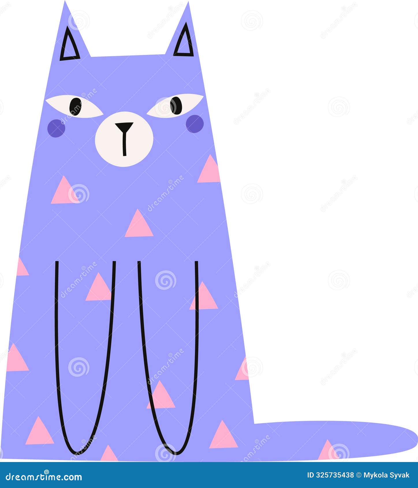 Abstract Sitting Cat with Pattern Stock Vector - Illustration of print ...