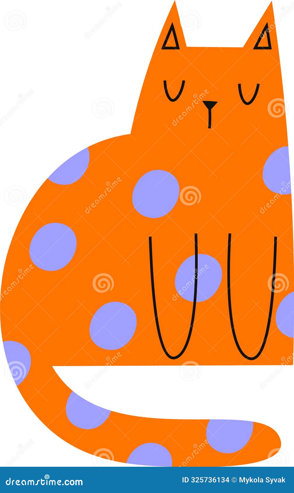 Abstract Sitting Cat with Pattern Stock Vector - Illustration of print ...