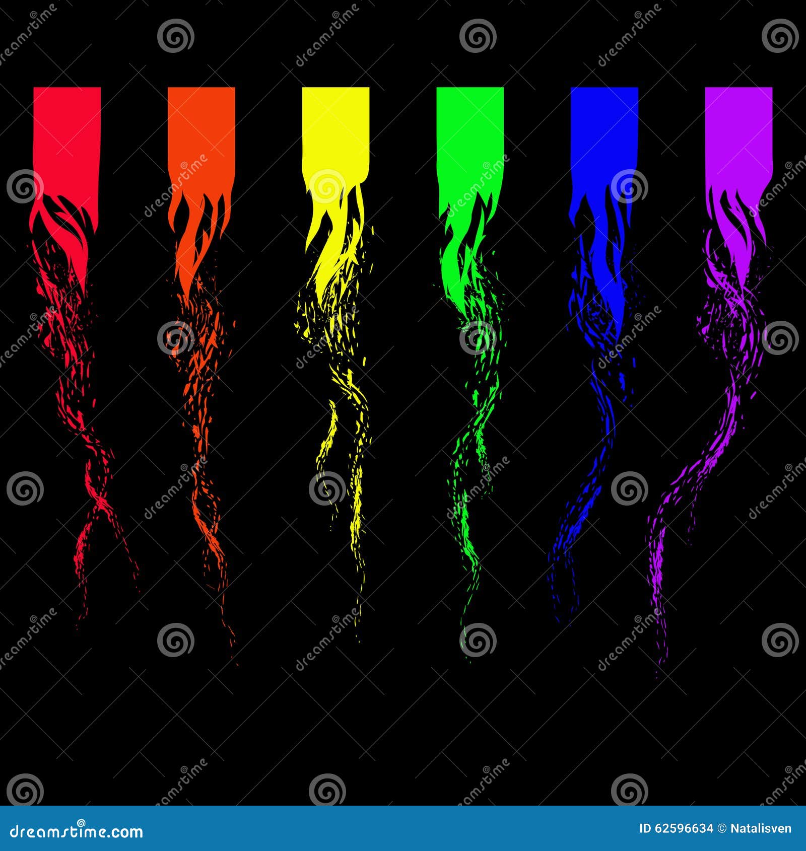 Abstract Six-stripe Rainbow Flag Stock Vector - Illustration of respect ...