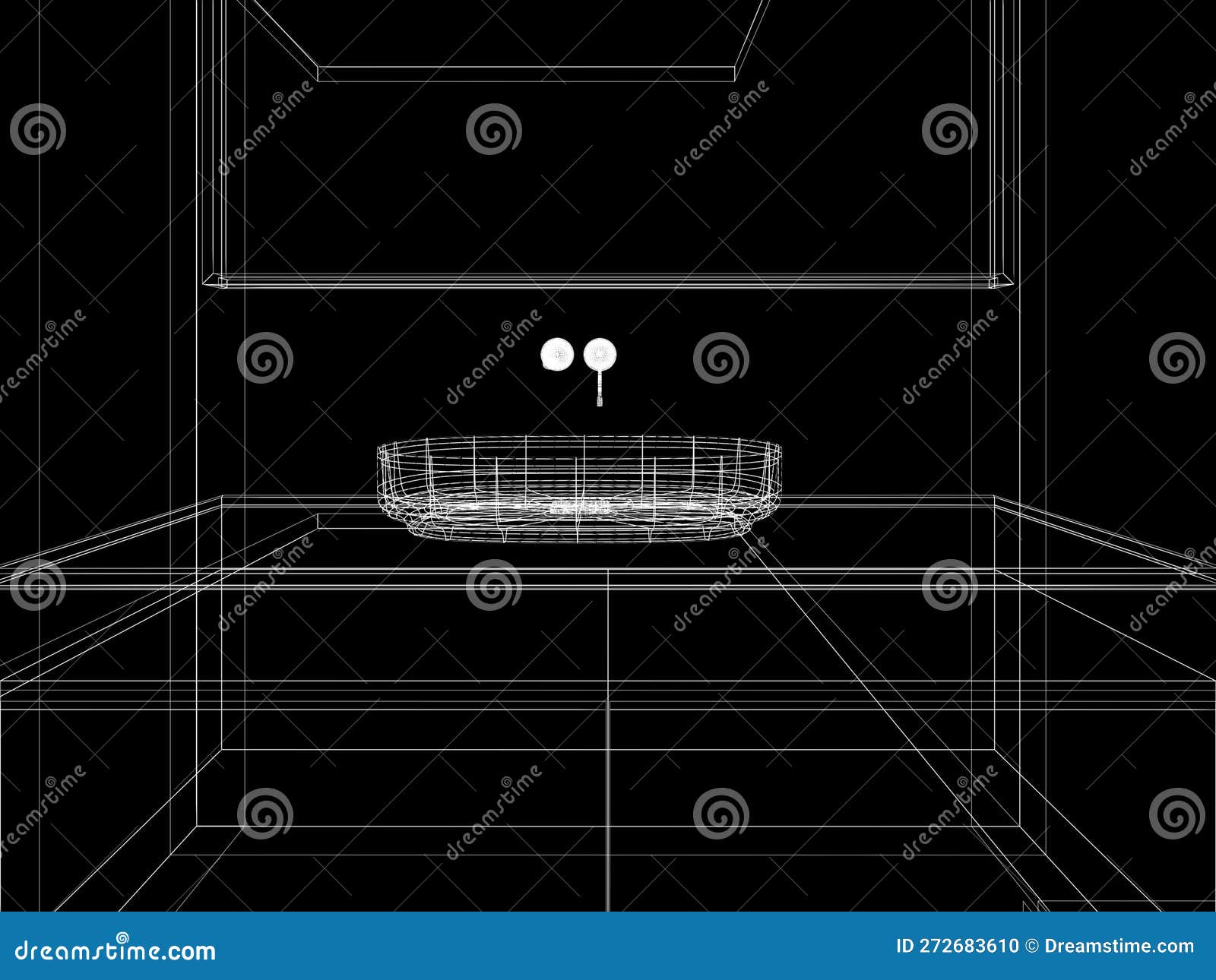 Abstract Sketch Design of Counter Top in the Bathroom , 3d Stock ...