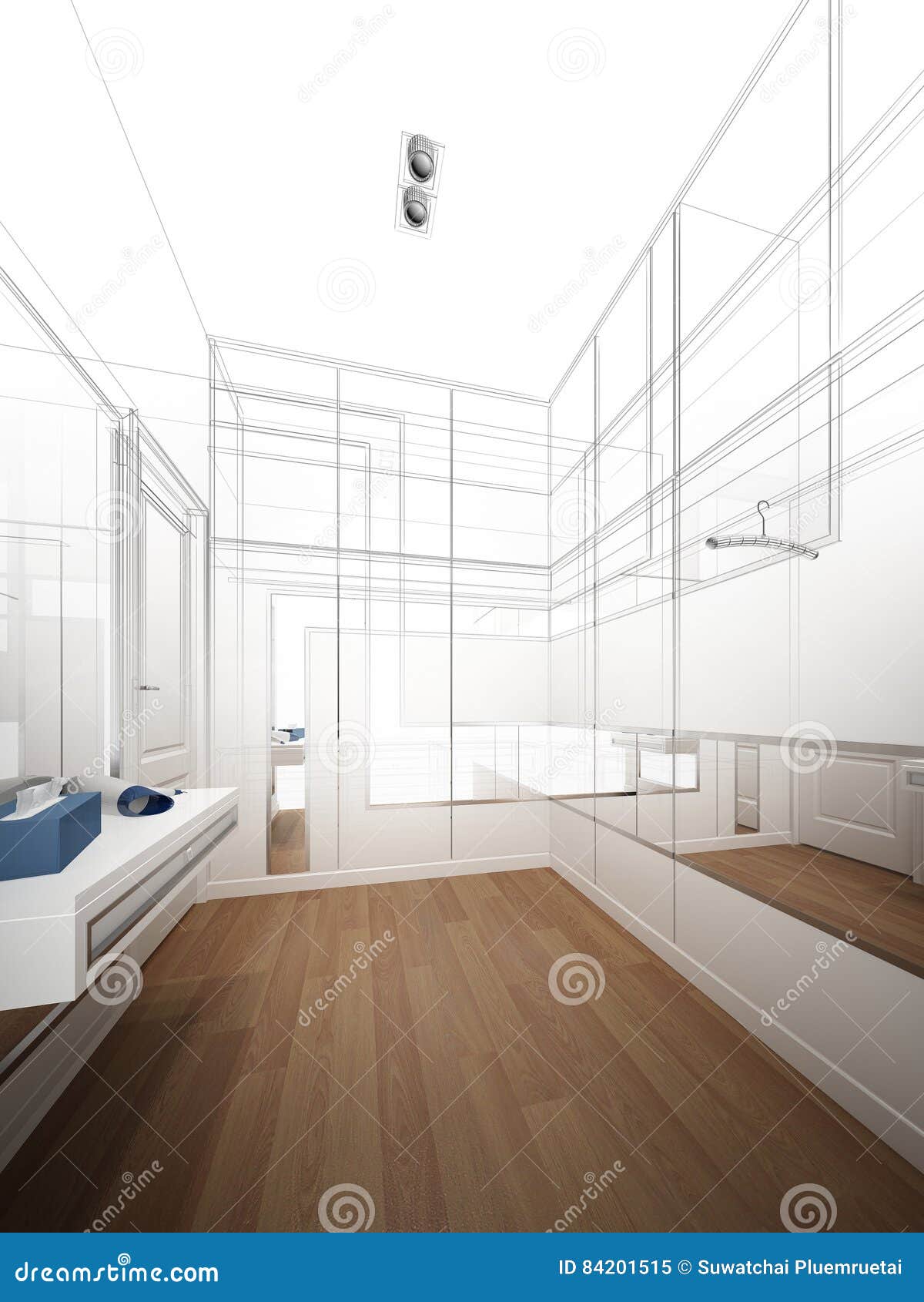 Abstract Sketch Design of Interior Walk-in Closet Stock Illustration ...
