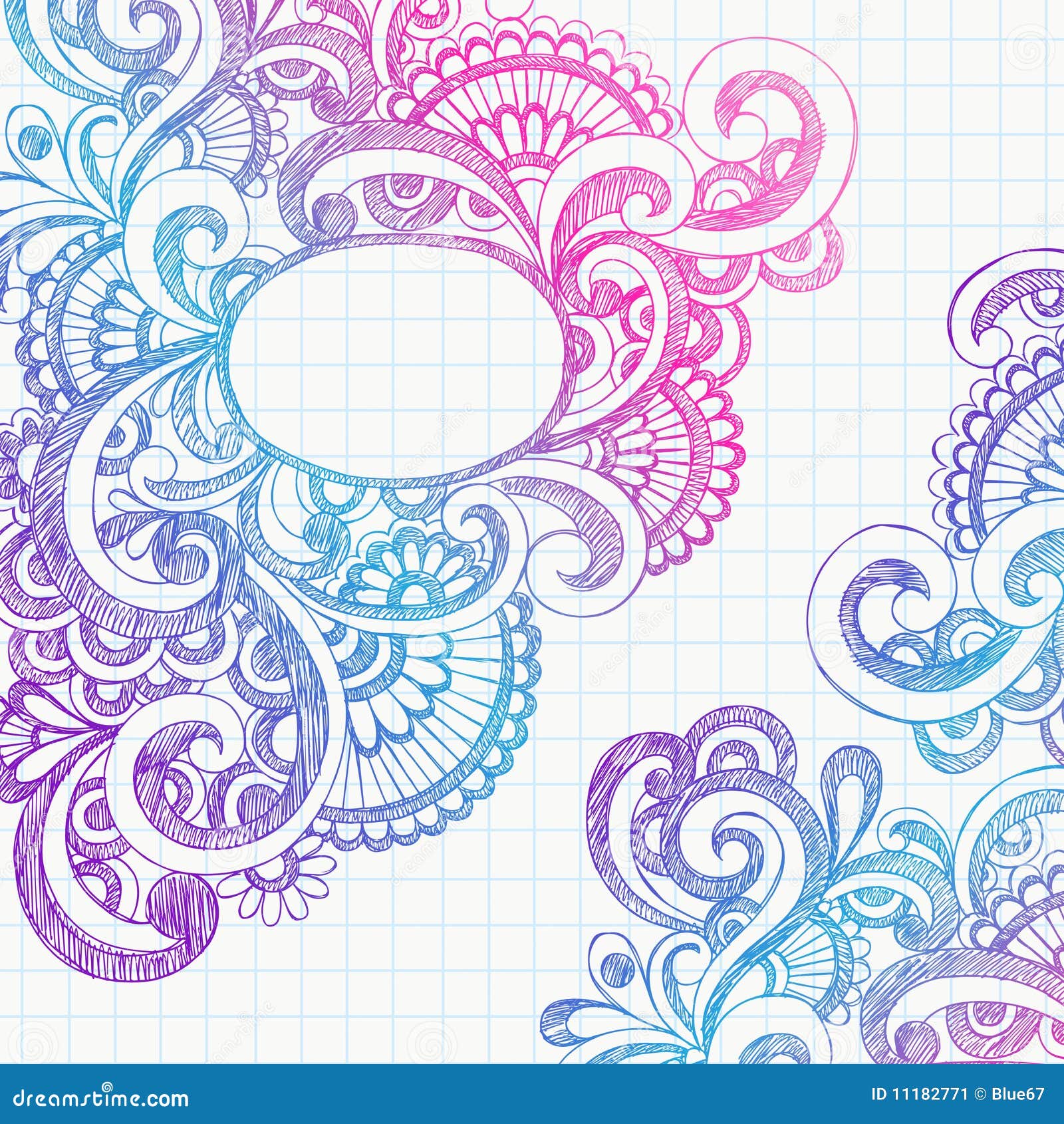 Abstract Sketchy Notebook Doodles Frame Stock Vector - Illustration of ...