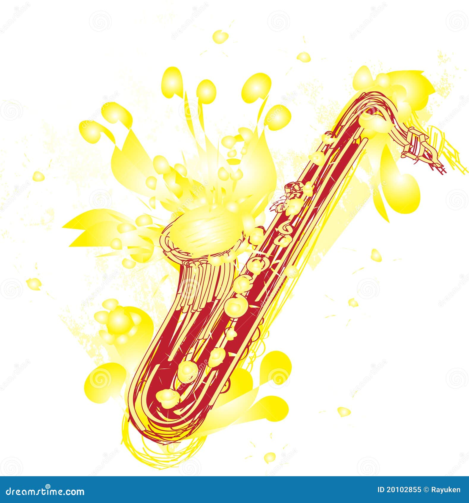 Abstract Sketchy Sax stock illustration. Illustration of playing - 20102855
