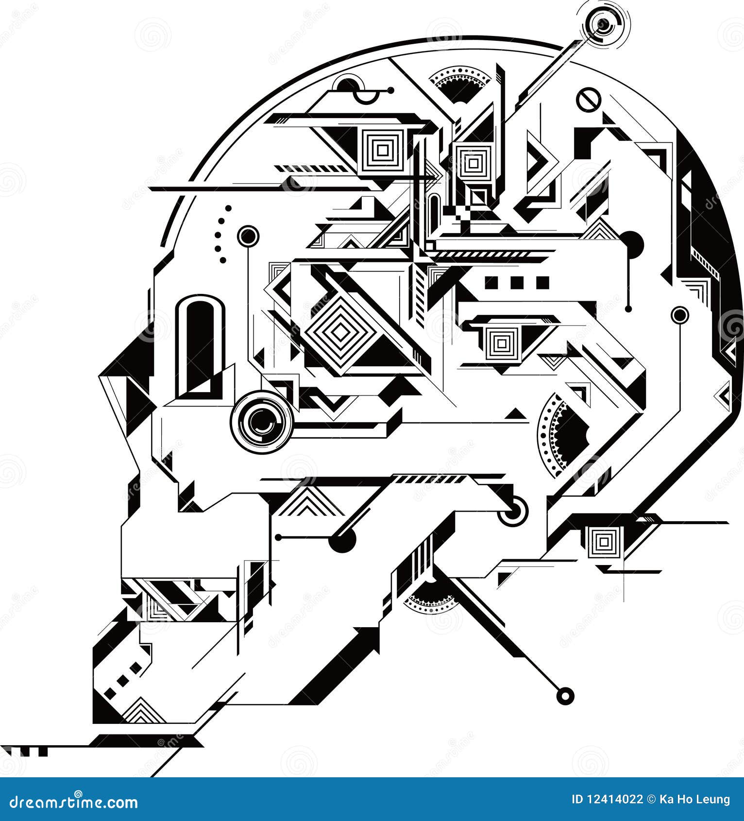 Abstract skull stock illustration. Illustration of design - 12414022