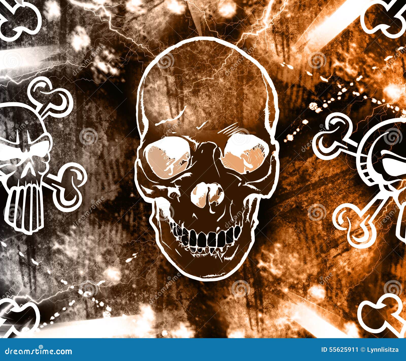 Abstract Skull Background stock illustration. Illustration of large ...