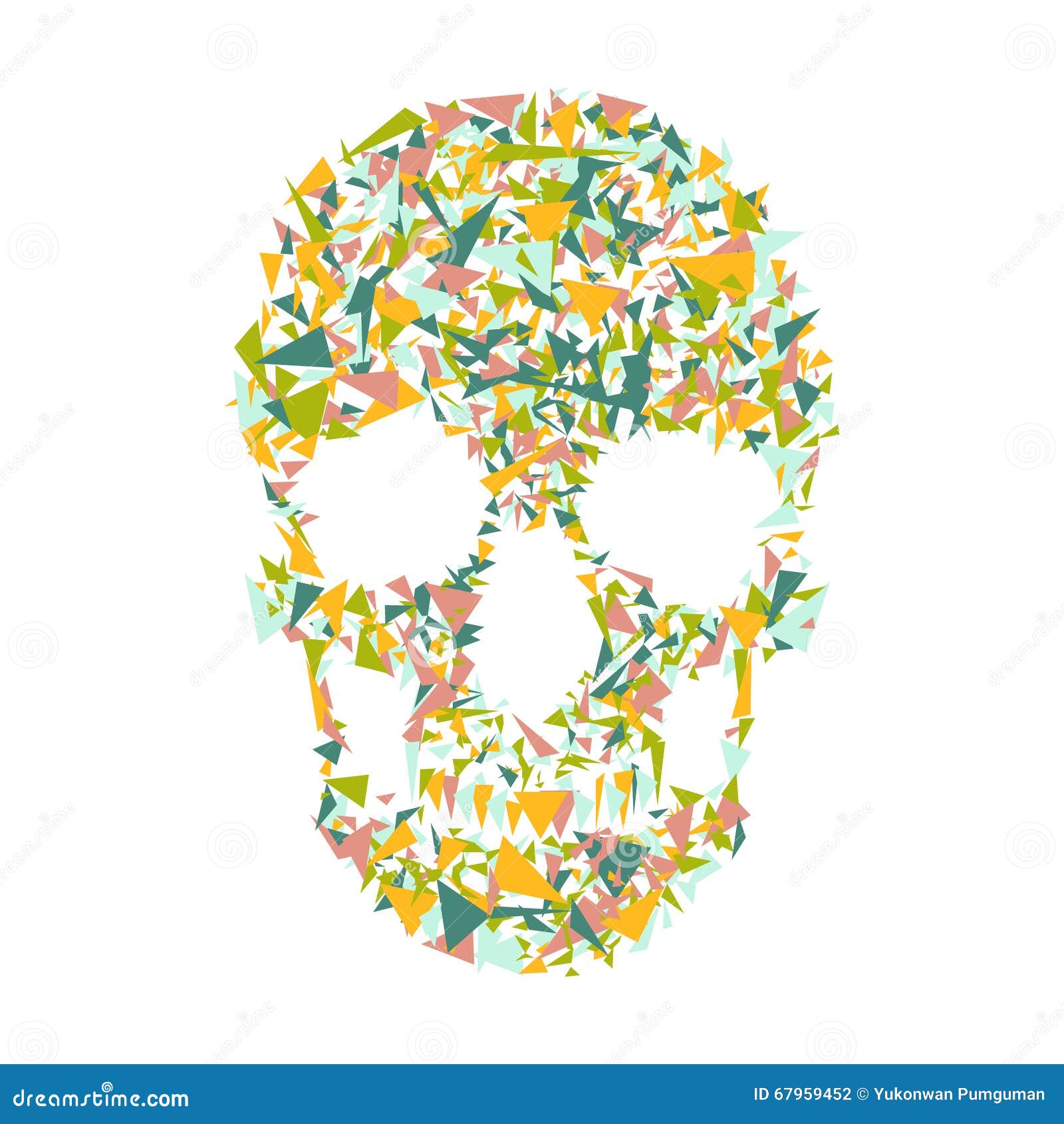 Abstract Skull with Colorful Triangle, Vector Stock Vector ...