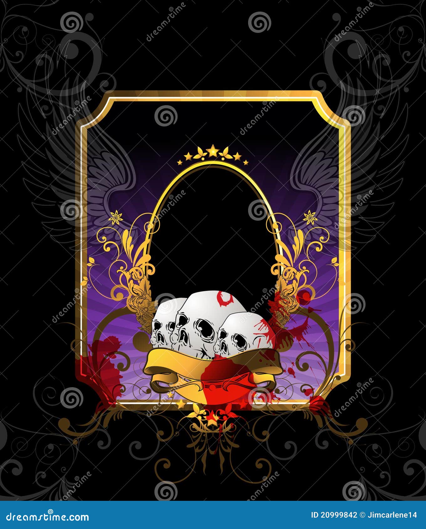 Abstract Skull with Frame Concept Design Stock Illustration ...