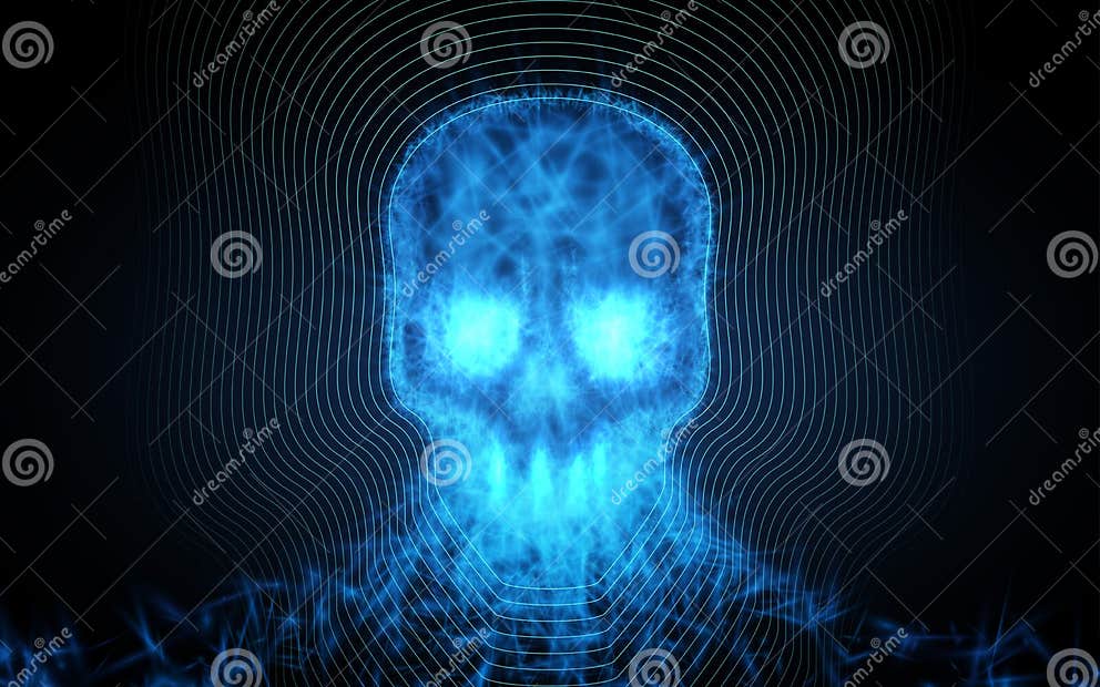 Abstract Skull from Light Particles on Dark Background. Vector ...