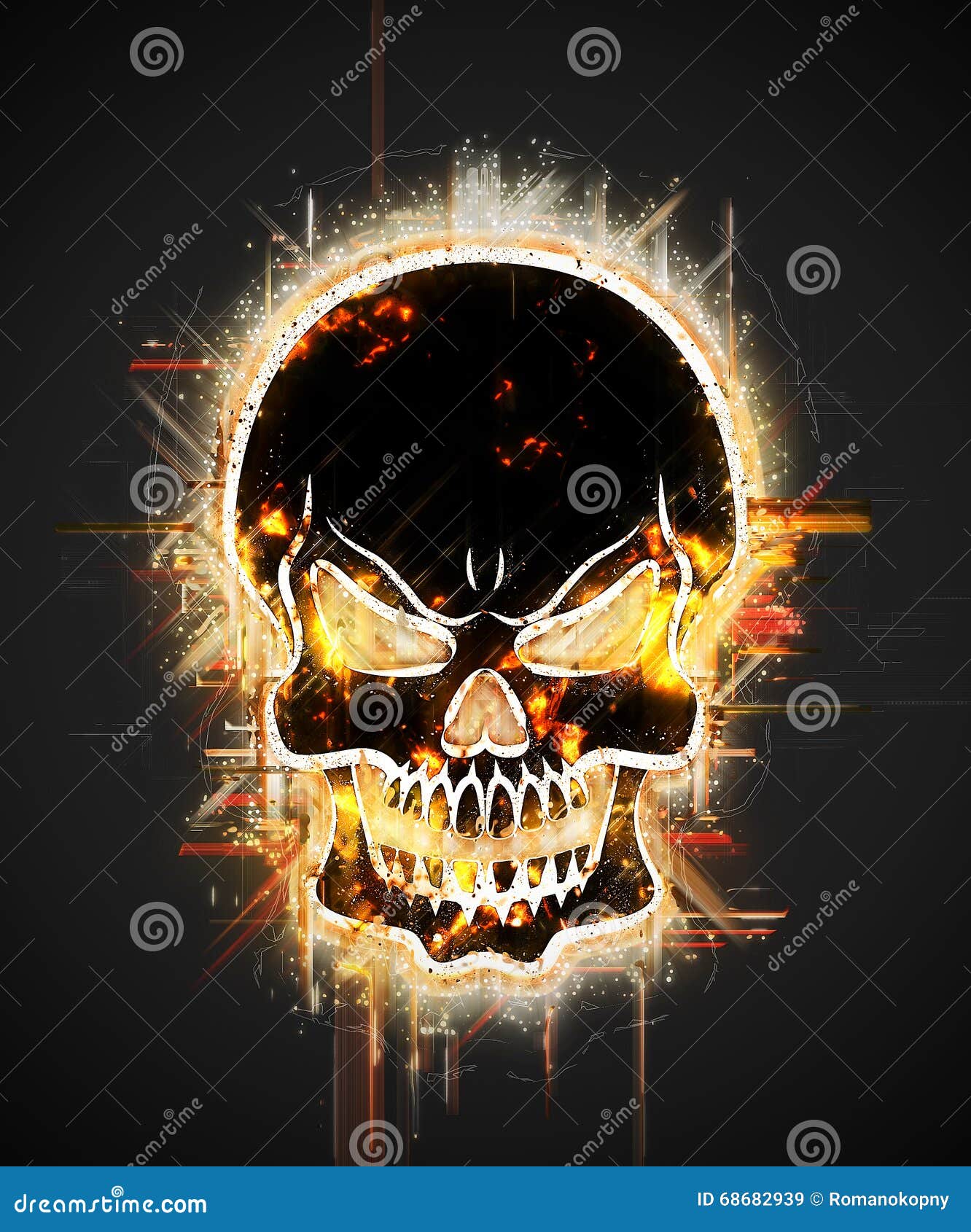 Abstract skull stock illustration. Illustration of dark - 68682939