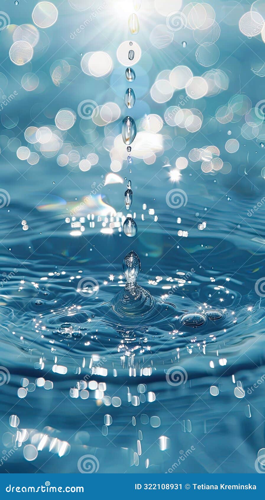 Abstract Sky Blue Background with Transparent Water and Delicate Water ...