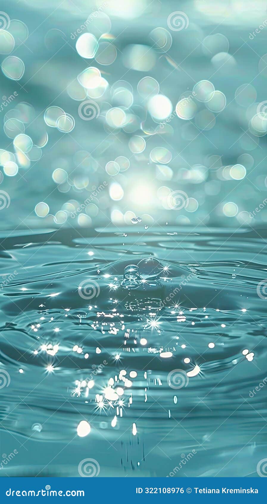 Abstract Sky Blue Background with Transparent Water and Delicate Water ...