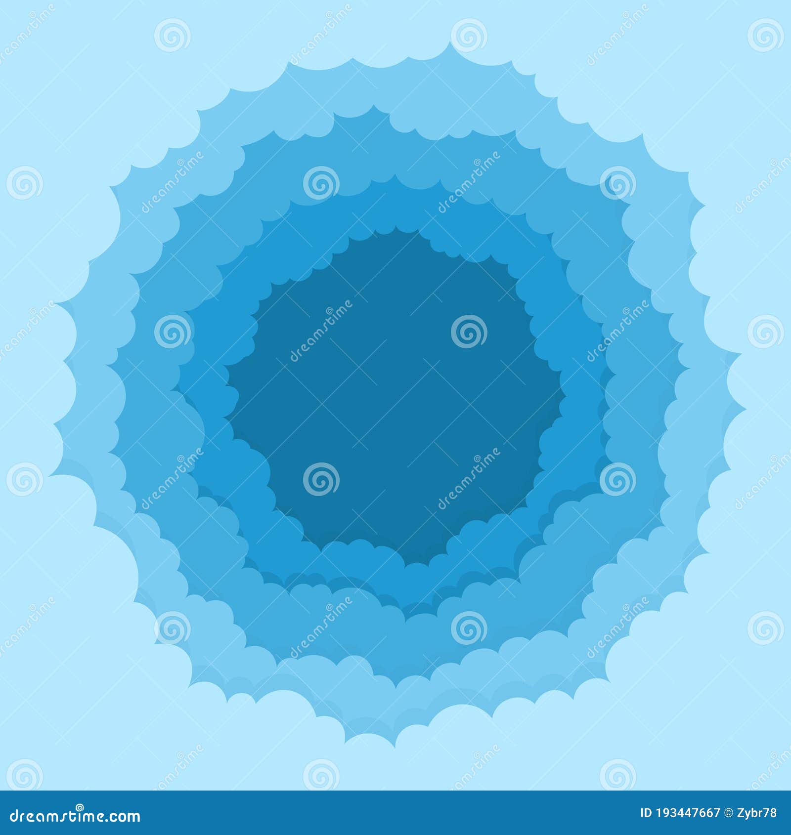Abstract Sky Clouds Round Frame Stock Vector - Illustration of concept ...