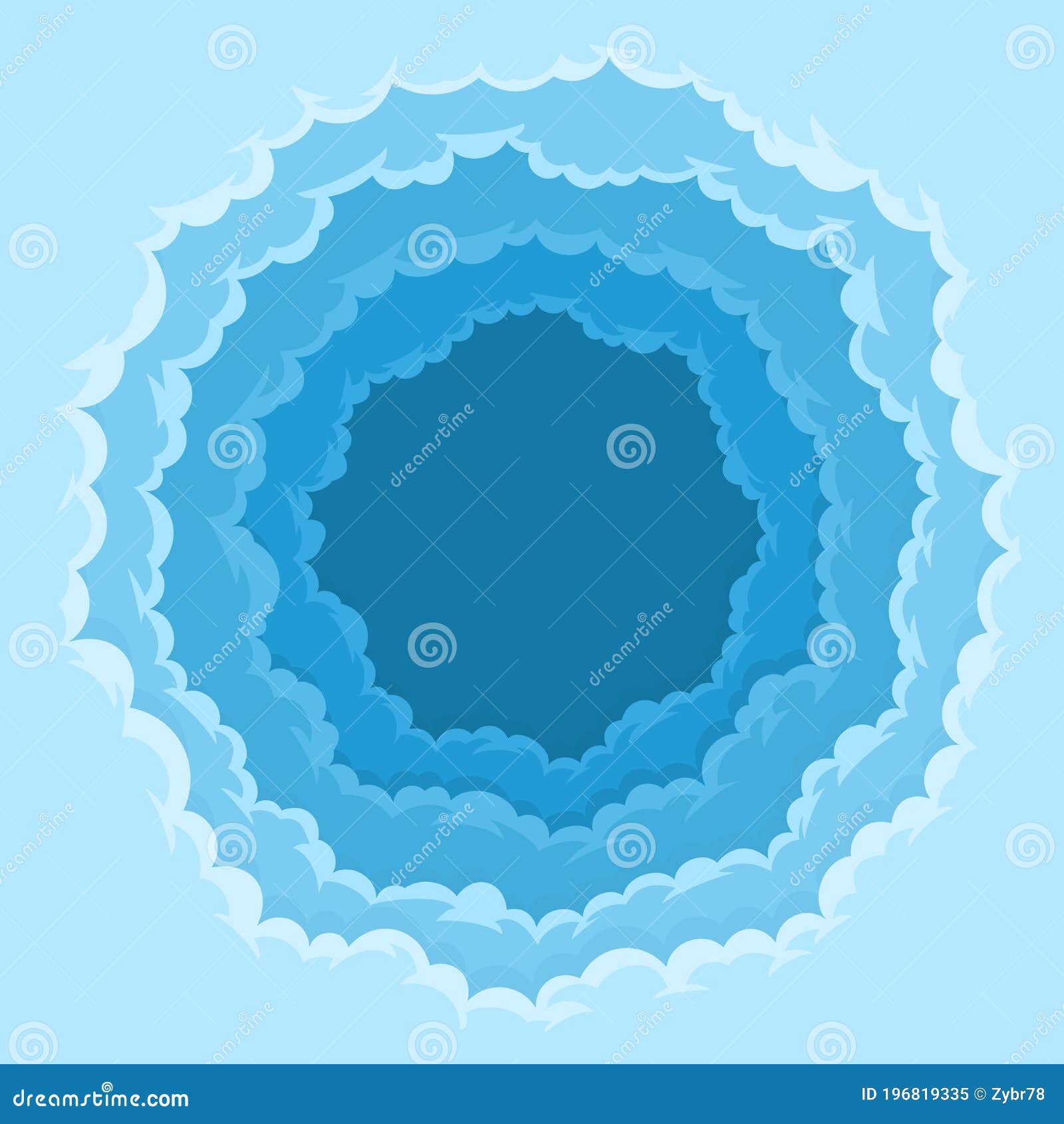 Abstract Sky Clouds Round Frame Stock Vector - Illustration of ...