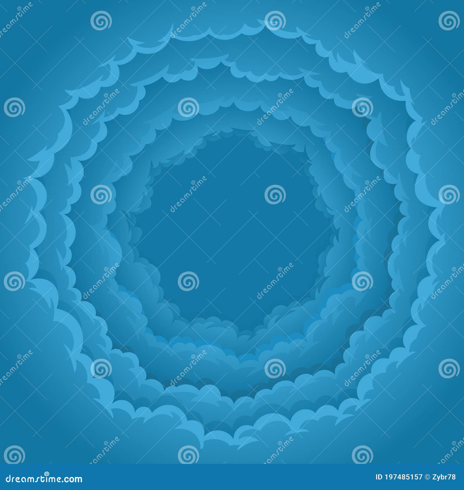 Abstract Sky Clouds Round Frame Stock Vector - Illustration of frame ...