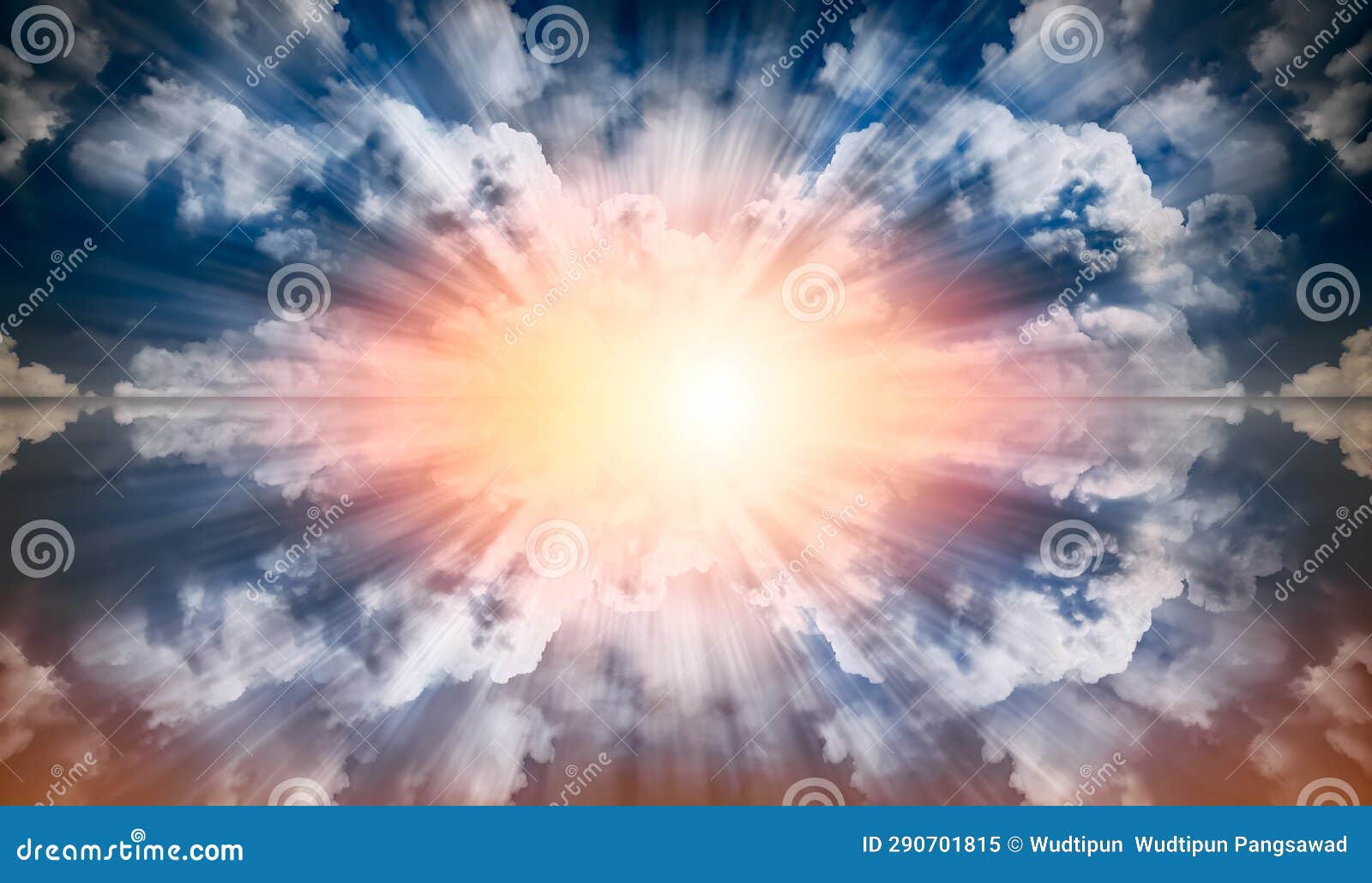 Abstract Sky Light Reflection Background. Dynamic Yellow Blue Orange ...