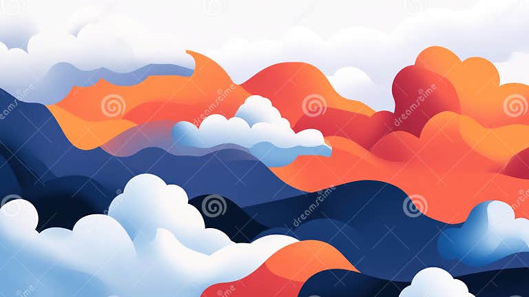 Abstract Sky Patterns with Cloud Formations in Minimalist Style ...