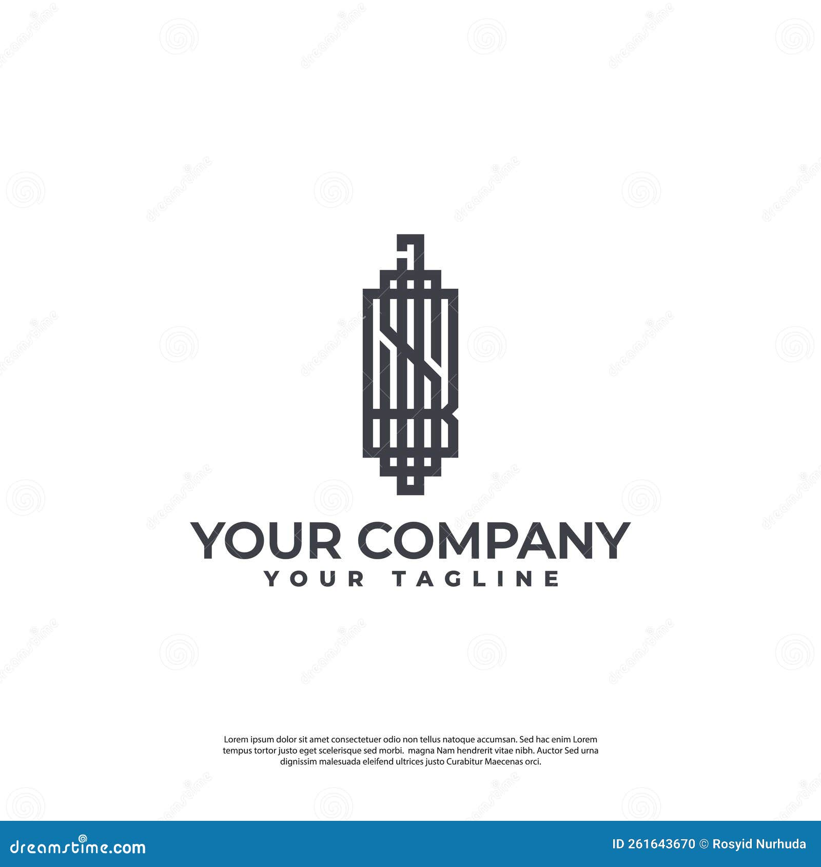 Abstract Skyscraper Logo in Minimalistic Line Art Style Stock Vector ...