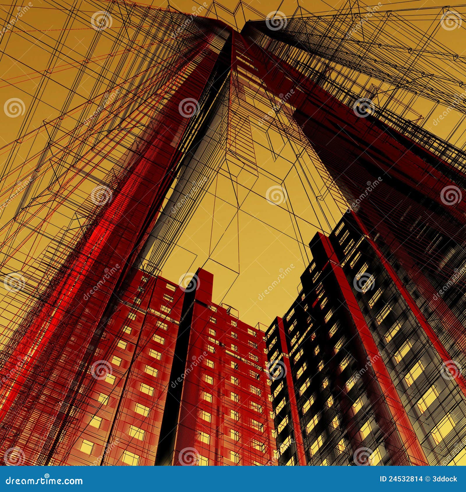 Abstract skyscrapers stock illustration. Illustration of high - 24532814