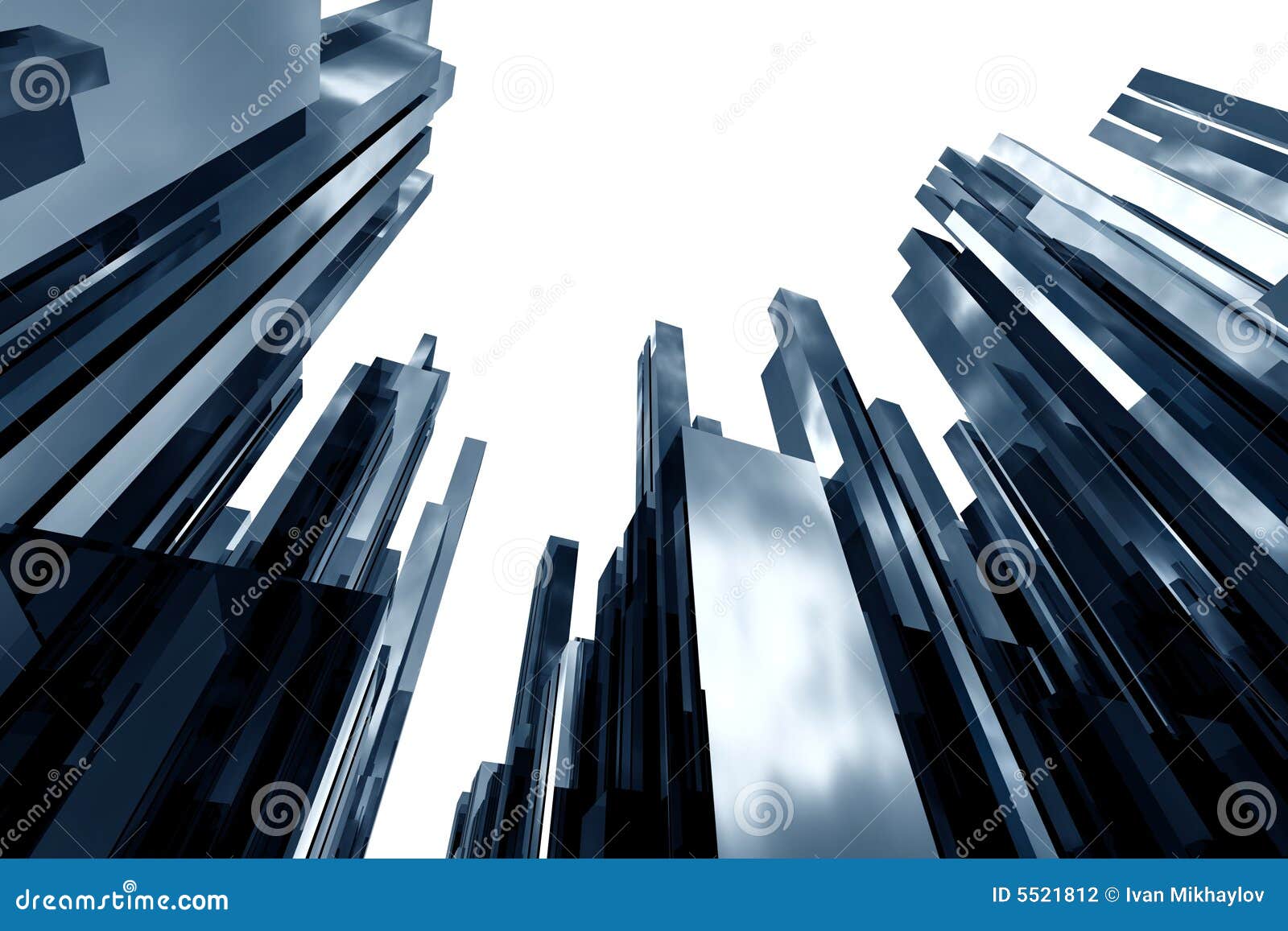 Abstract skyscrapers 3d stock illustration. Illustration of limit - 5521812