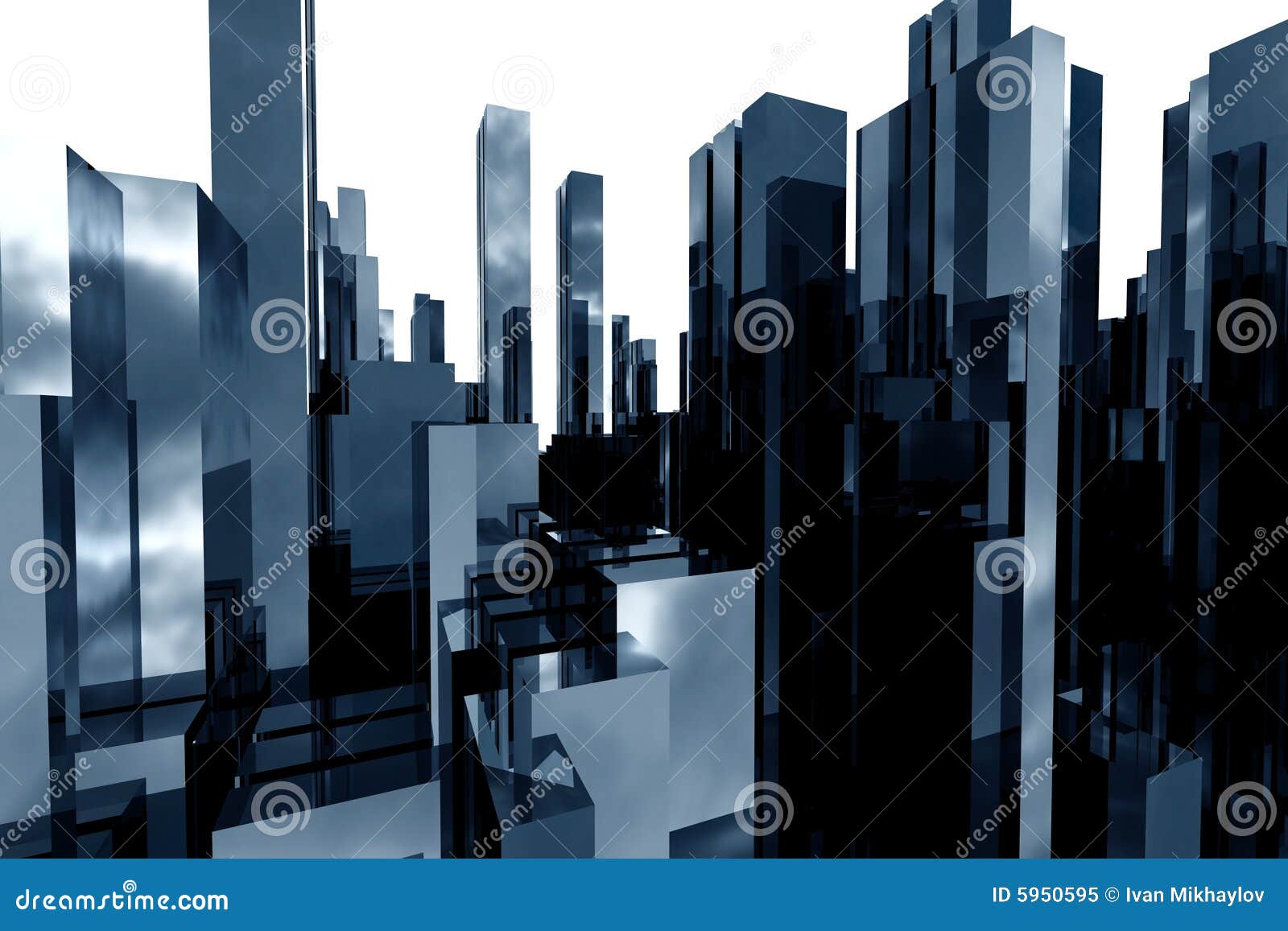 Abstract skyscrapers 3d stock illustration. Illustration of growth ...