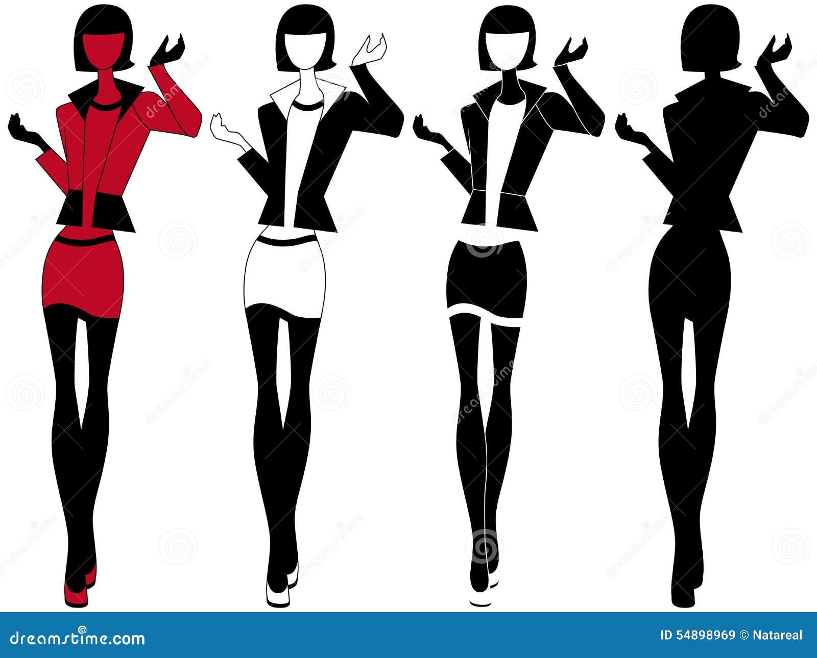 Abstract Slender Model Cartoon Vector | CartoonDealer.com #54898969