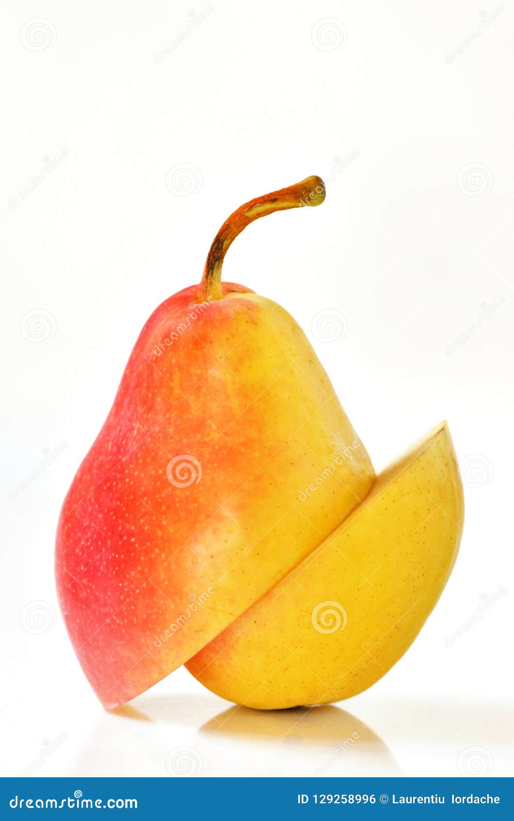 Abstract Sliced Pear on White Stock Photo - Image of leaf, freshness ...