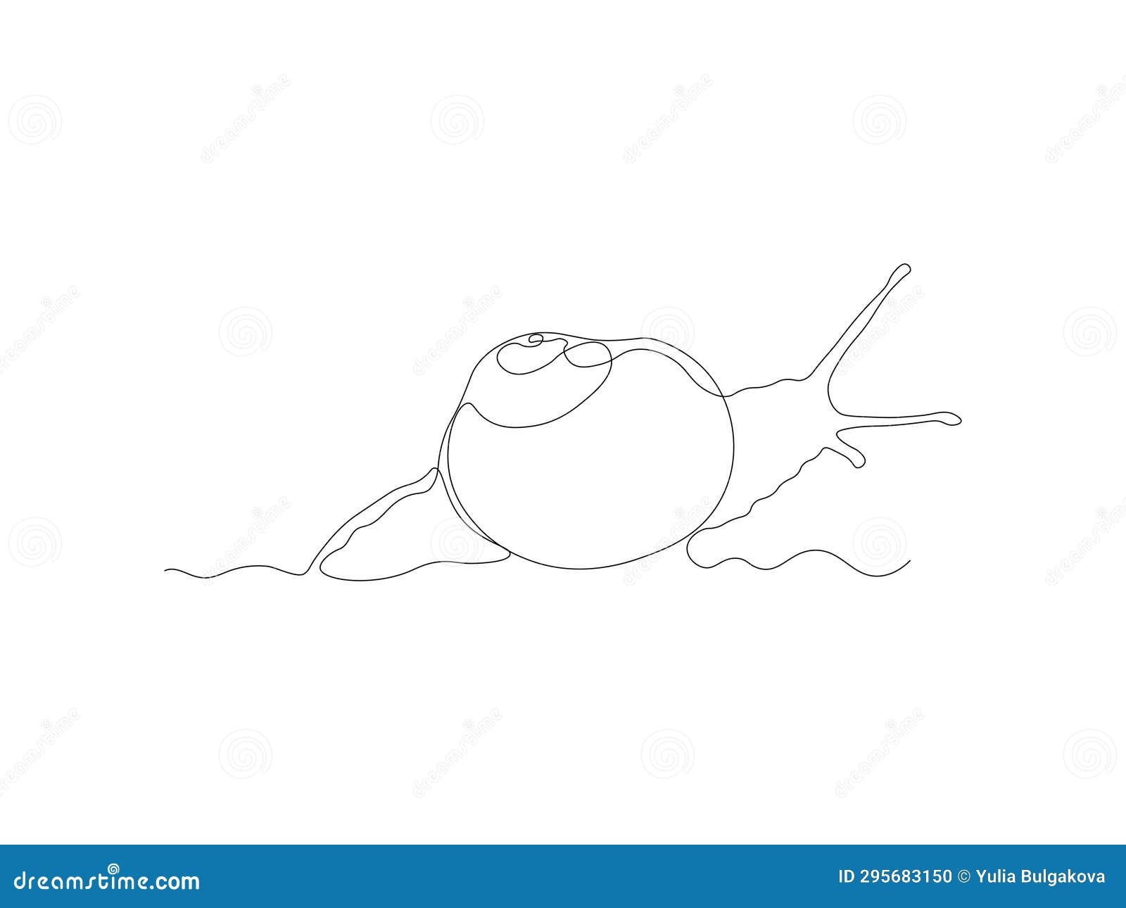 Abstract Slug, Snail, Continuous One Line Art Drawing Stock Vector ...
