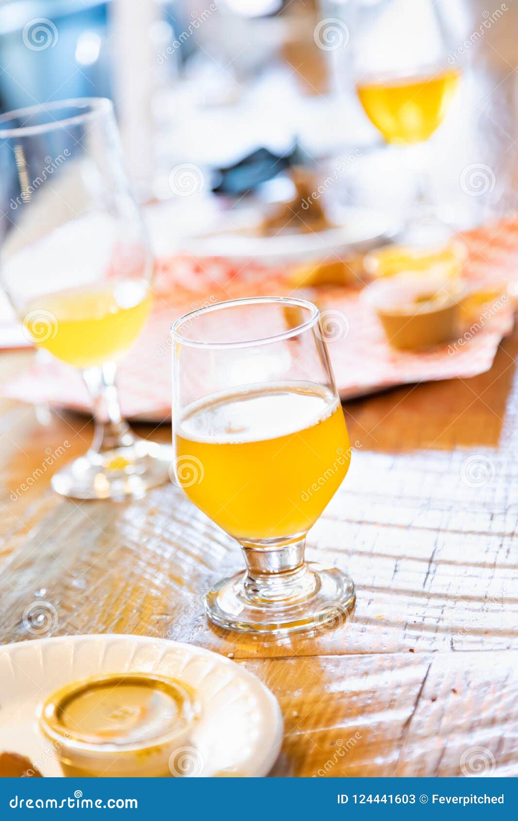 Abstract of Small Glass of Micro Brew Beers on Bar Stock Image - Image ...