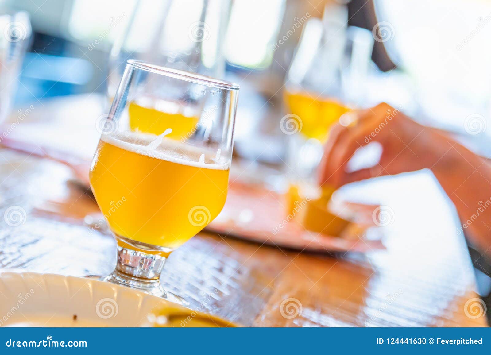 Abstract of Small Glass of Micro Brew Beers on Bar Stock Photo - Image ...